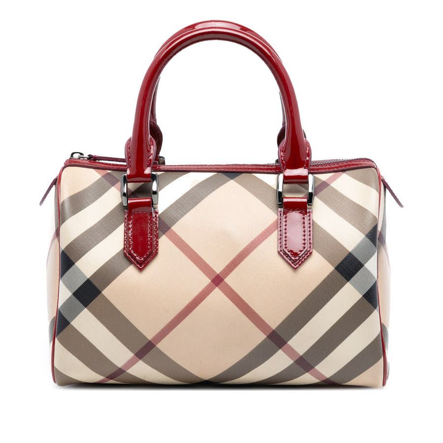 Burberry Pre-owned Burberry Supernova Check Canvas Chester Boston Bag ...