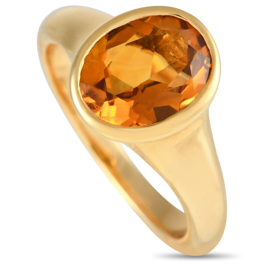 Bvlgari Pre-Owned Bvlgari 18K Yellow Gold Citrine Ring BV07 100224 BV07 ...