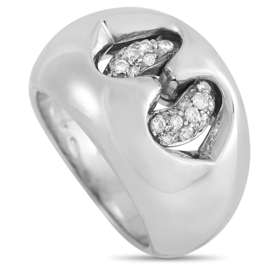Bvlgari Pre-Owned Bvlgari Abraccio 18K White Gold Diamond Ring BV06 ...