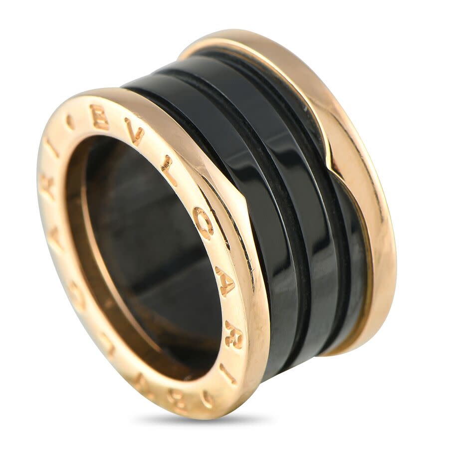 Bvlgari Pre-Owned Bvlgari B.zero1 18K Rose Gold Ceramic Ring BV02 ...