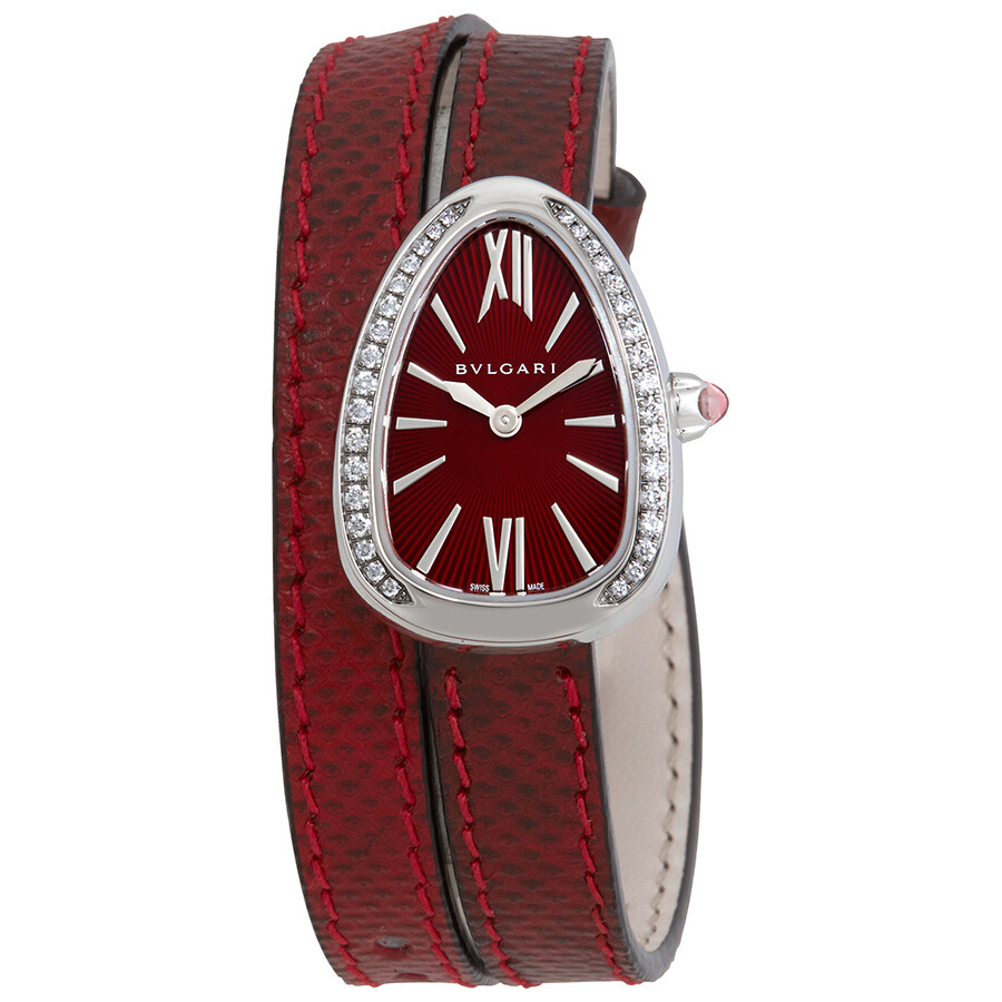 Bvlgari Pre-owned Bvlgari Serpenti Red Lacquered Dial Ladies Watch ...