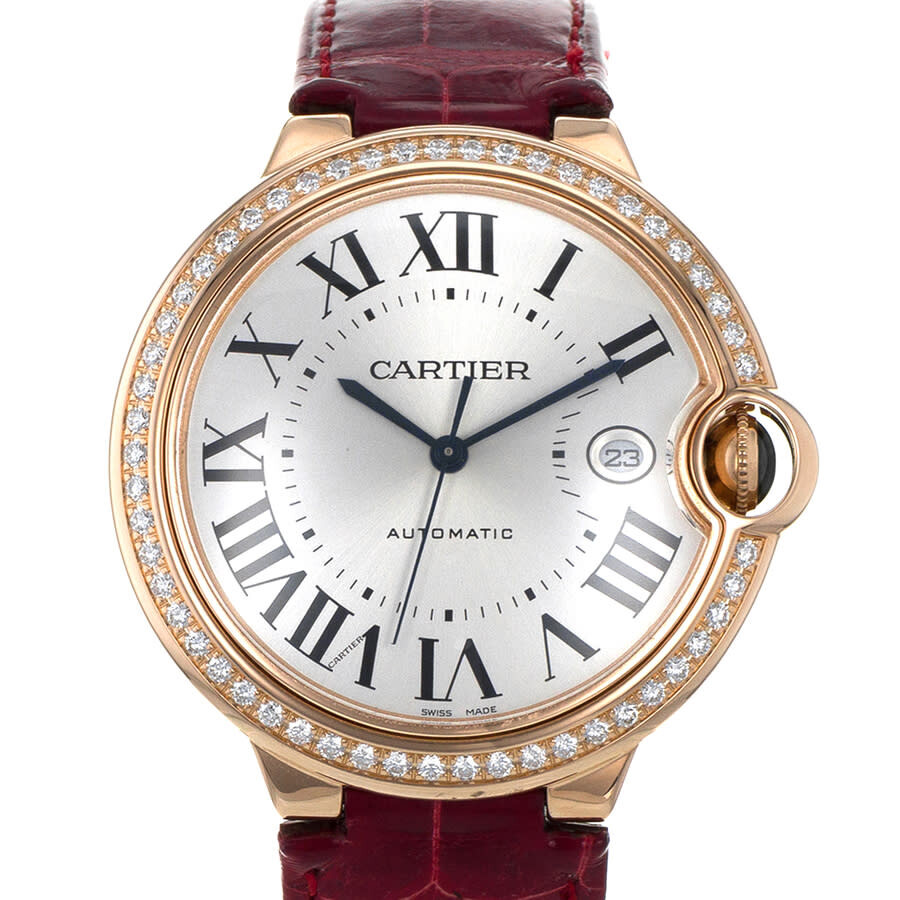 Cartier Pre-owned Cartier Ballon Bleu Automatic Diamond Silver Dial Men ...