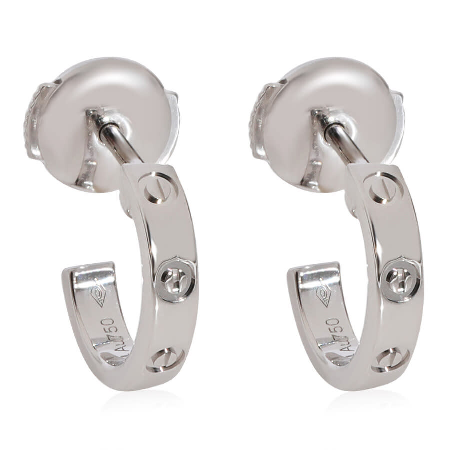 Cartier Pre-Owned Cartier Love Hoop Earrings in 18k White Gold 127689 ...