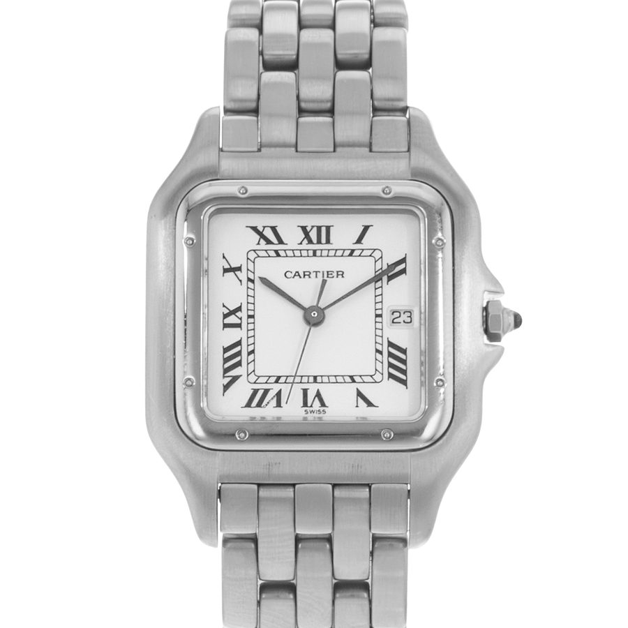 Cartier Pre-owned Cartier Panther Quartz White Dial Men's Watch ...