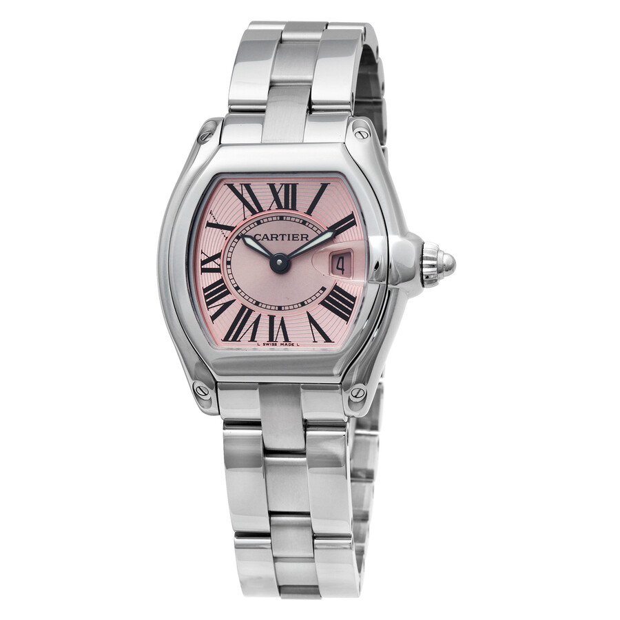 Cartier Pre-owned Cartier Roadster Pink Dial Ladies Watch W62017V3 ...