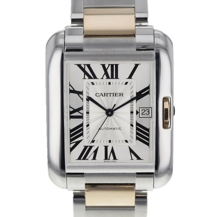 Cartier Pre-owned Cartier Tank Anglaise XL Automatic Silver Dial Men's ...