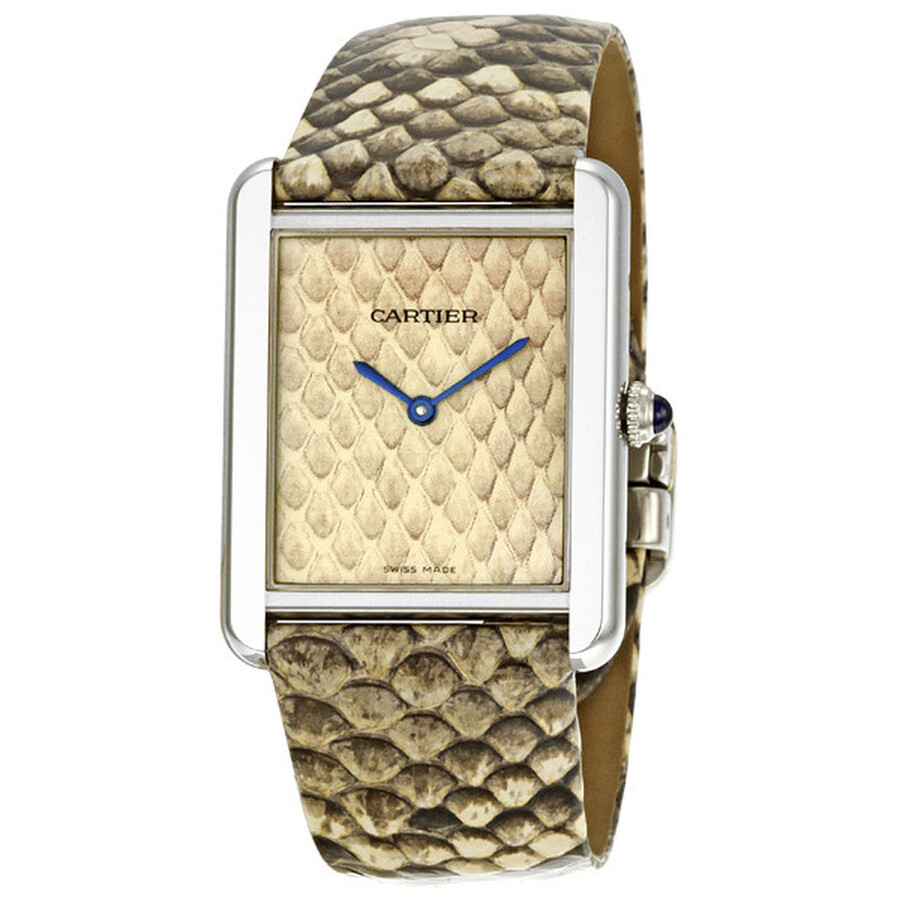 Cartier Pre-owned Cartier Tank Solo Ivory Python Pattern Dial Ladies ...