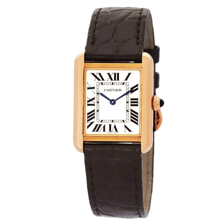 Pre-owned Cartier Tank Solo Silver Dial Brown Leather Ladies Watch ...