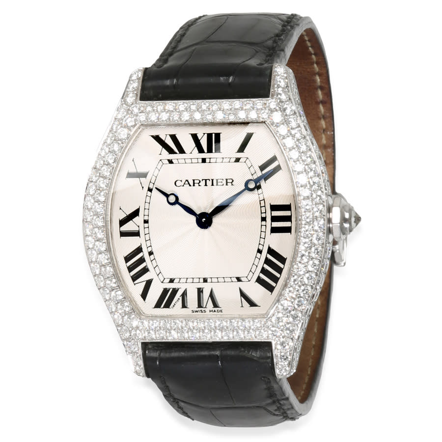 Cartier Pre-owned Cartier Tortue De Cartier Hand Wind Diamond Silver ...