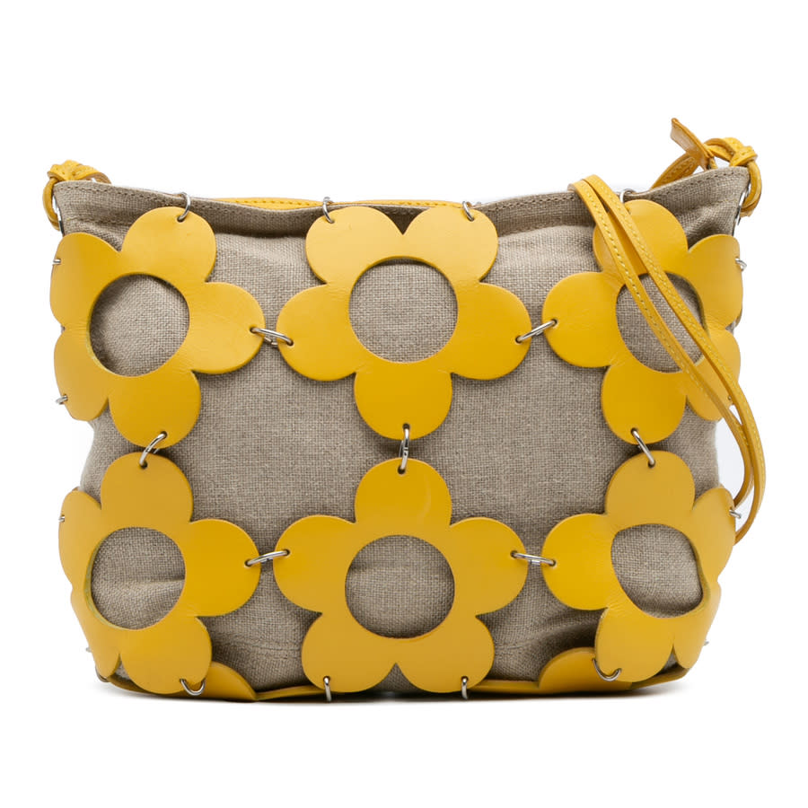 Celine Pre-owned Celine Canvas and Leather Cutout Flower Crossbody ...