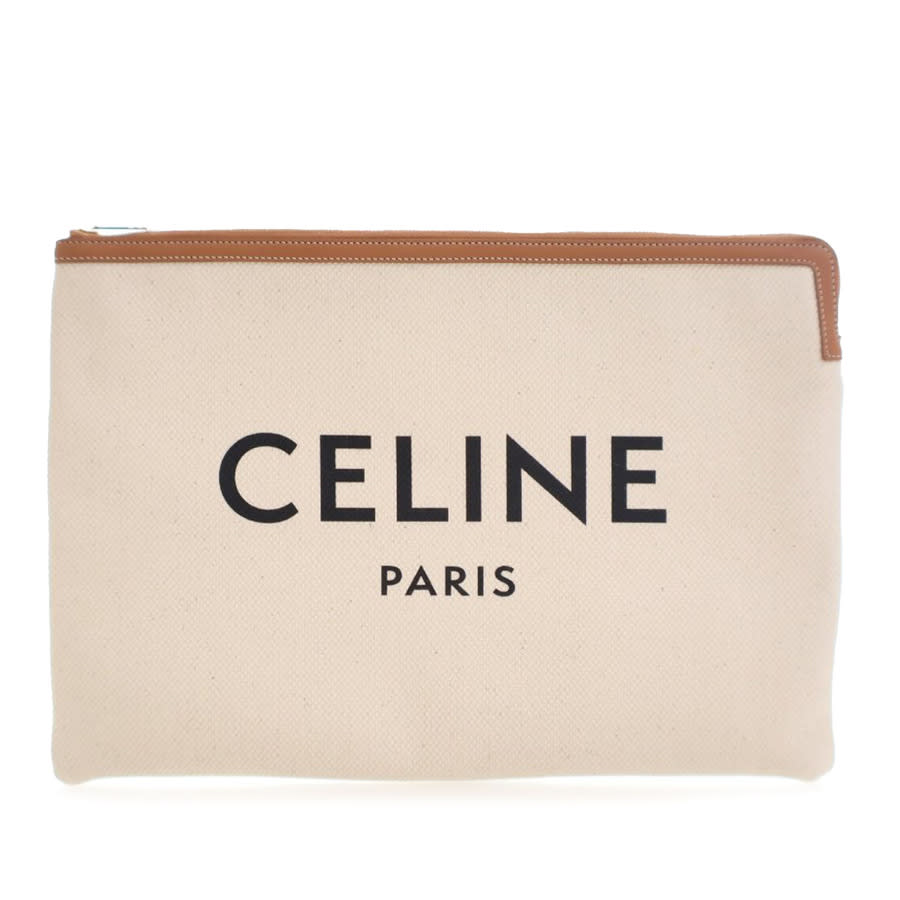 Celine Pre-owned Celine Large Canvas Logo Clutch Ladies W-IE-3189 ...