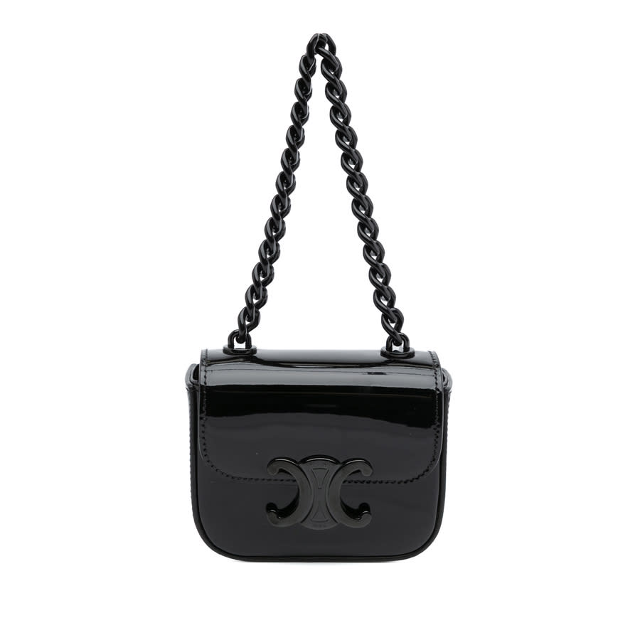 Celine Pre-owned Celine Mini Patent Claude Chain Handbag Ladies ...