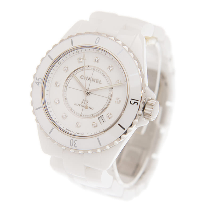 Chanel Pre-owned Chanel J12 Diamond White Dial Ladies Watch H5705 - Pre ...