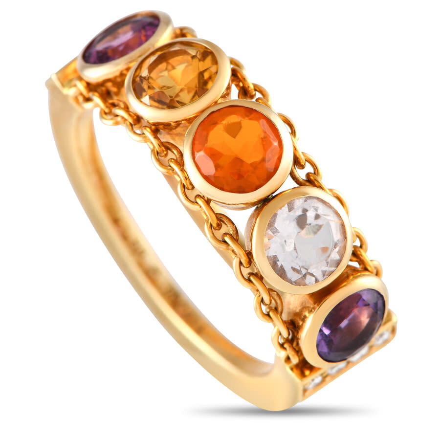 Chaumet Pre-Owned Chaumet 18K Yellow Gold Diamond and Multi Color ...