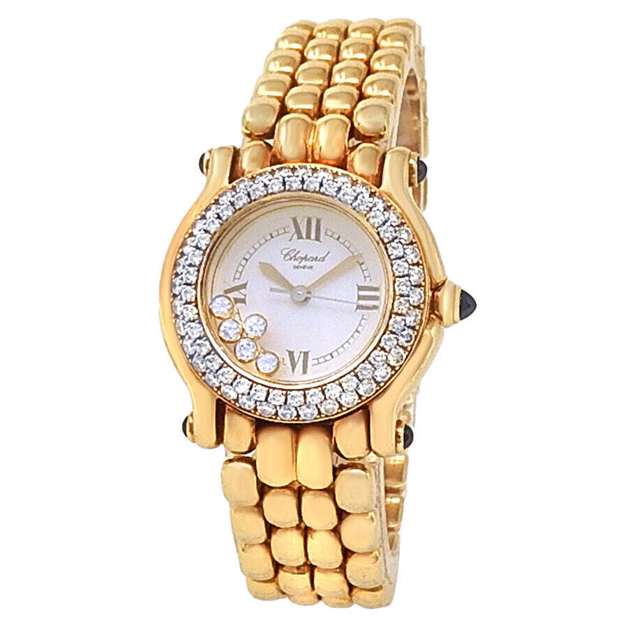 Chopard Pre-owned Chopard Happy Sport Classic Round Quartz Diamond White Dial Ladies Watch ...