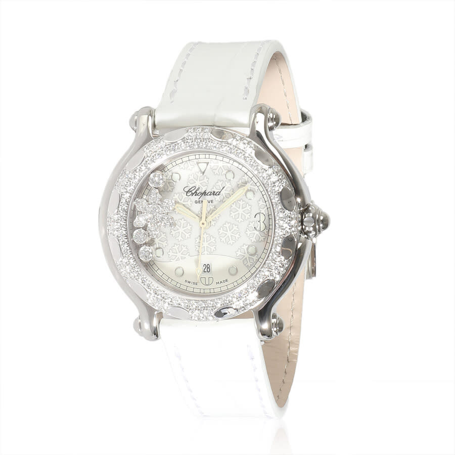 Chopard Pre-owned Chopard Happy Sport Quartz Diamond Grey Dial Ladies Watch 27/8943 - Pre-Owned ...