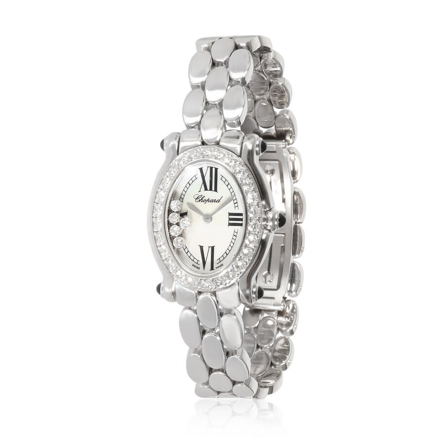 Chopard Pre-owned Chopard Happy Sport Quartz Diamond White Dial Ladies Watch 27/7466-23/11 - Pre ...