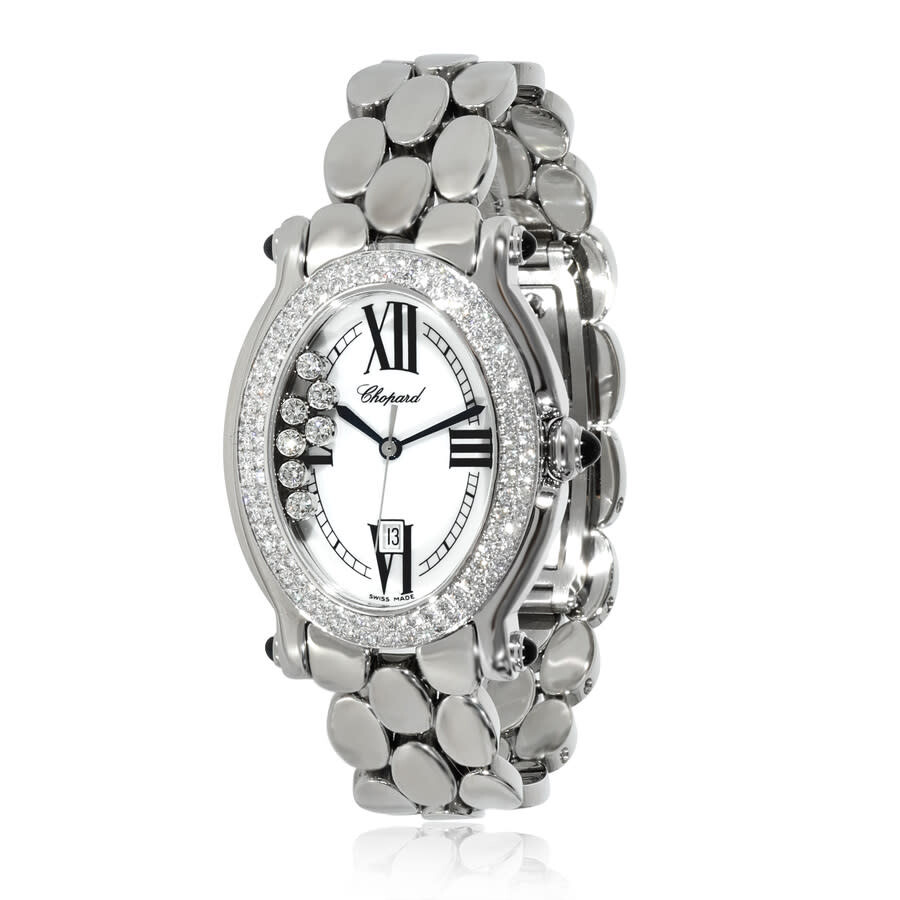Chopard Pre-owned Chopard Happy Sport Quartz Diamond White Dial Ladies ...