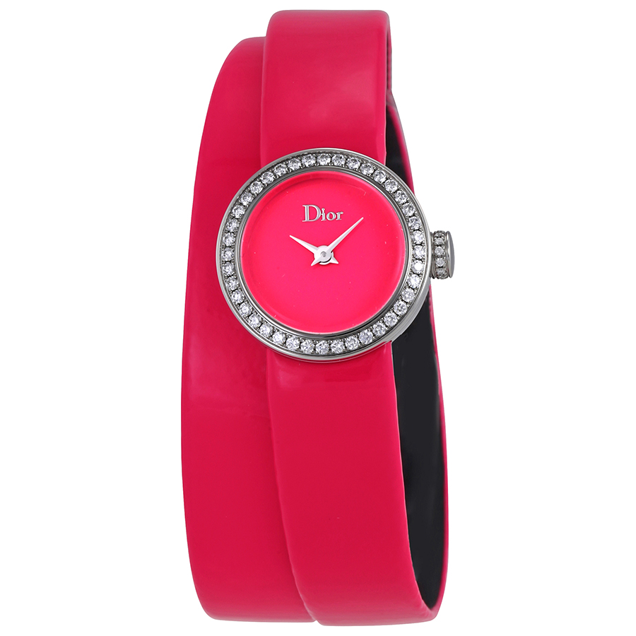 Dior Pre-owned Dior La Mini De Dior Pink Dial Ladies Watch CD040110A021 ...