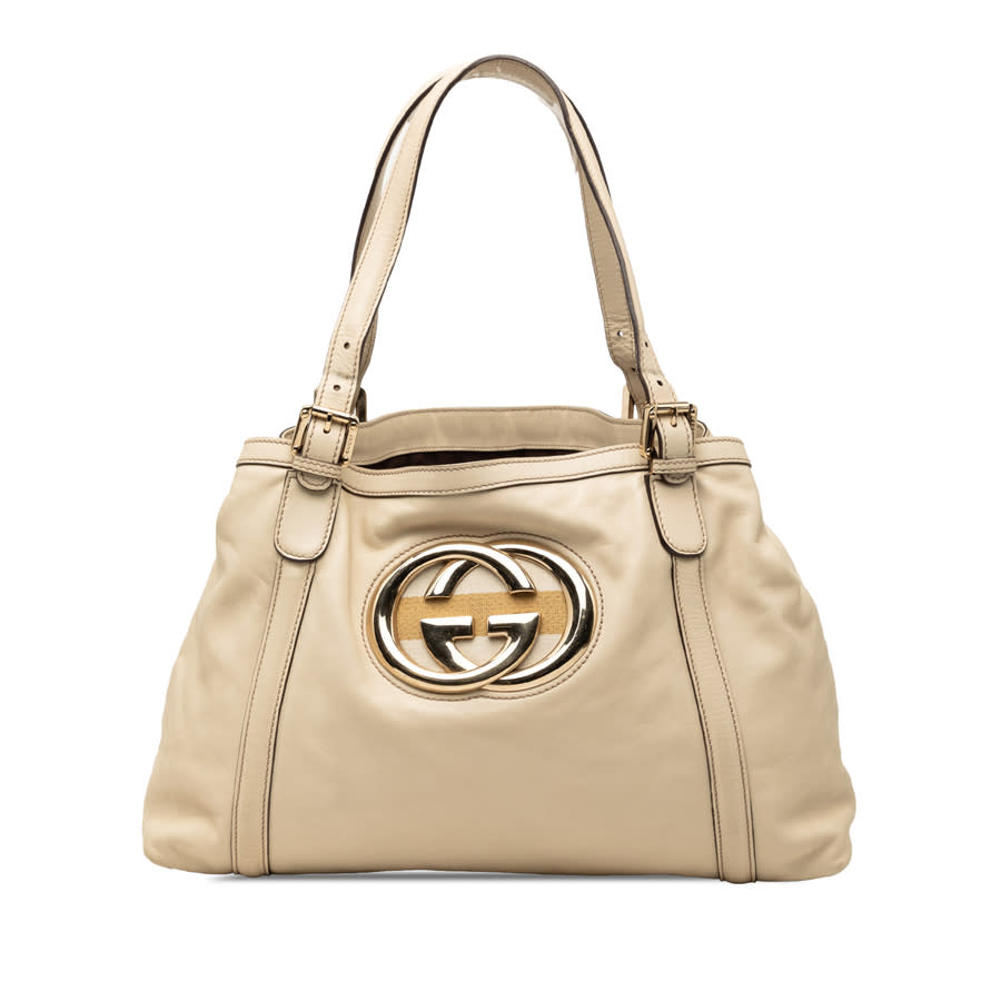 Gucci Pre-owned Gucci Calfskin Dialux Britt Tote Ladies ...