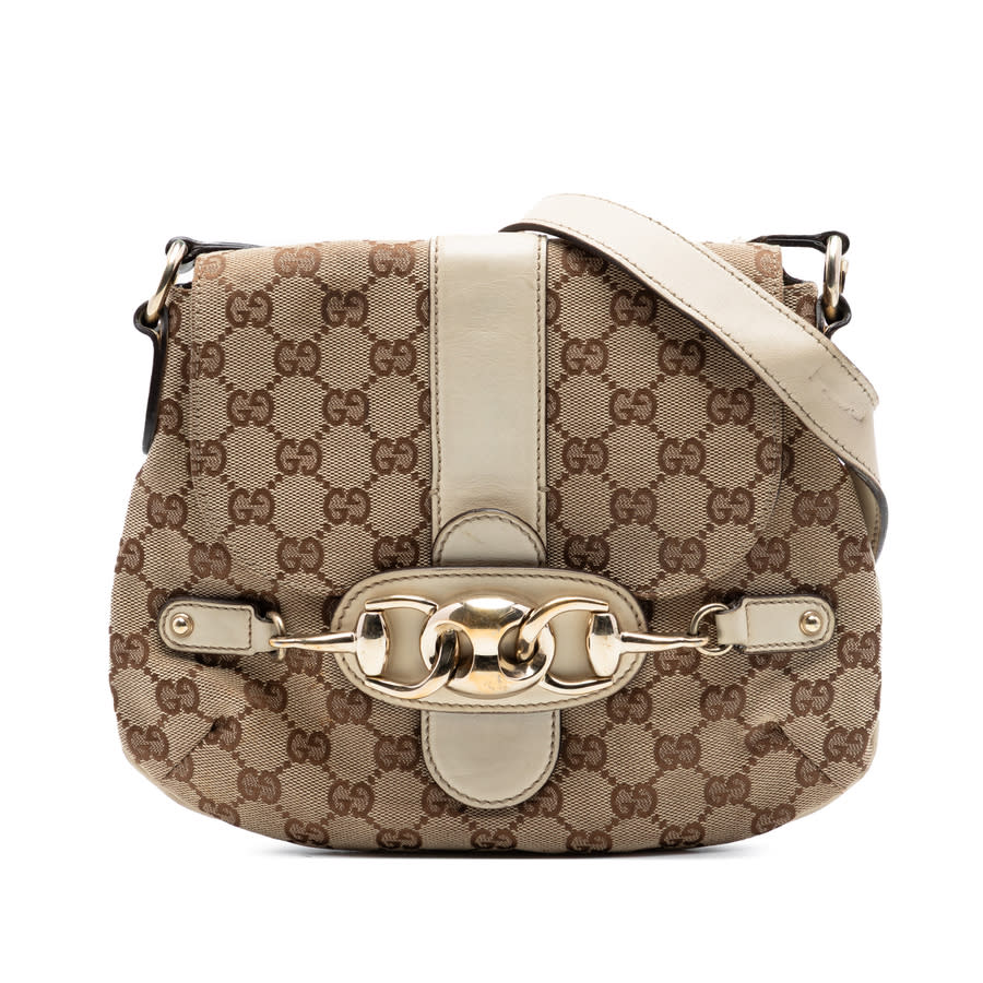 Gucci Pre-owned Gucci GG Canvas Horsebit Shoulder Bag Unisex ...