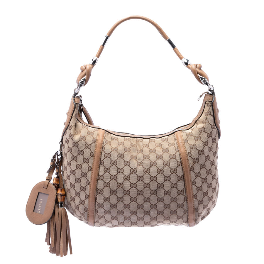 Gucci Pre-owned Gucci GG Canvas Techno Horsebit Hobo Ladies ...