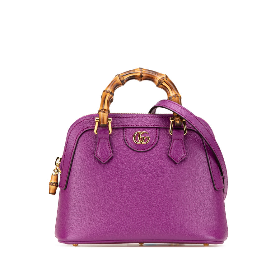 Gucci Pre-owned Gucci Mini Dollar Calfskin Bamboo Diana Dome Satchel ...