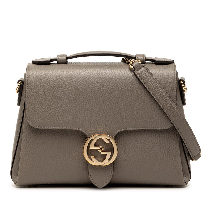 Gucci Pre-owned Gucci Small Dollar Calf Interlocking G Satchel Ladies ...