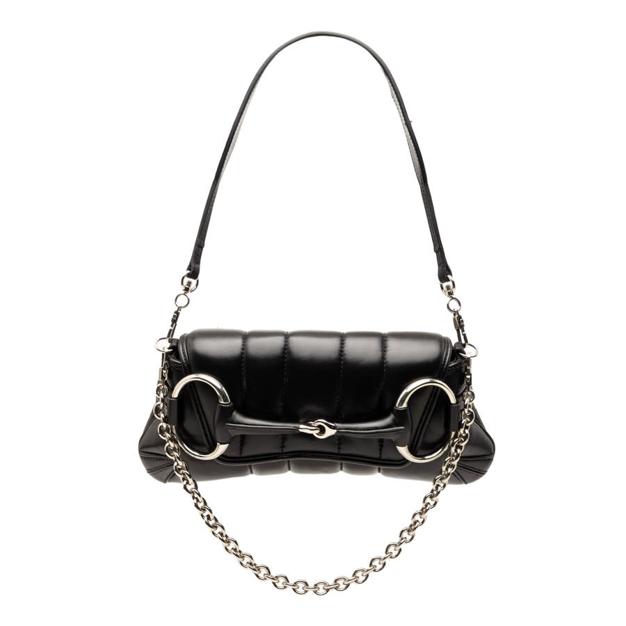 Gucci Pre-owned Gucci Small Quilted Leather Horsebit Chain Satchel ...