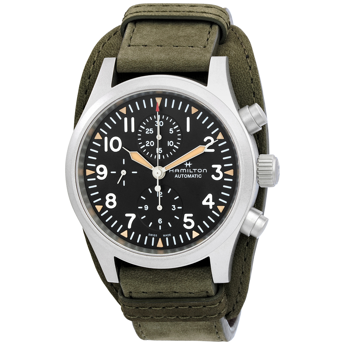 Hamilton Pre-owned Hamilton Khaki Field Chronograph Automatic Black ...
