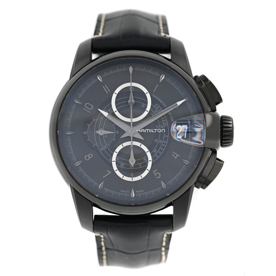 Hamilton Pre-owned Hamilton Railroad Chronograph Automatic Black Dial ...
