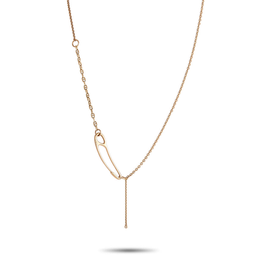 Hermes Pre-Owned Herm xE8 s Chaine d Ancre Punk 18K Rose Gold Necklace ...
