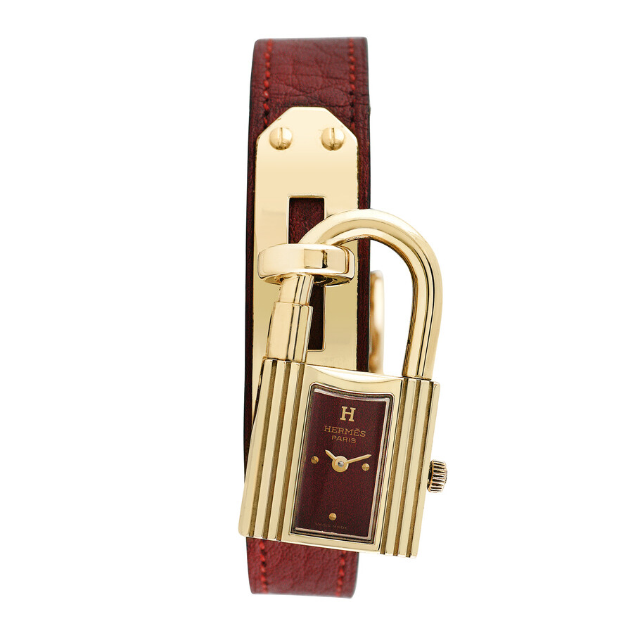 Hermes Pre-owned Hermes Kelly Lock Quartz Red Dial Ladies Watch KE1.201 ...