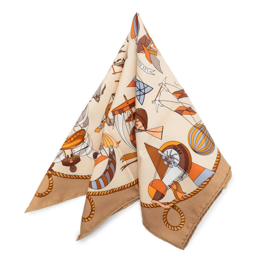 Hermes Pre-owned Hermes Les Folies du Ciel Silk Handkerchief Ladies ...