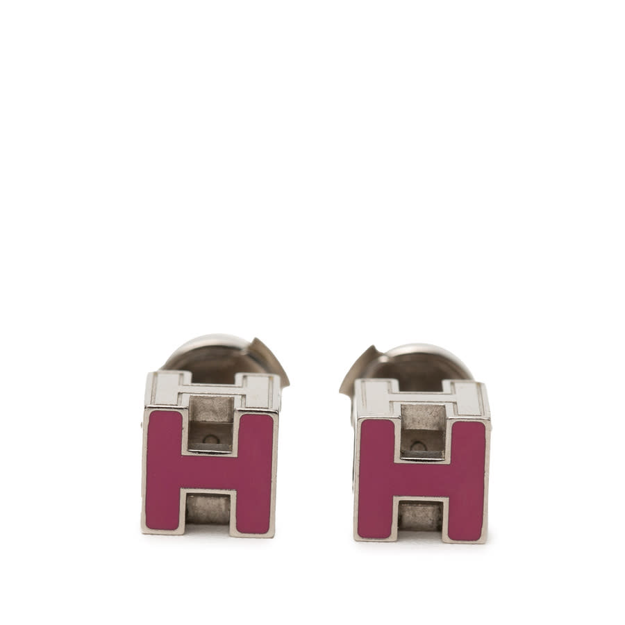 Hermes Pre-owned Hermes Palladium Plated Enamel Cage dH Cube Push Back ...