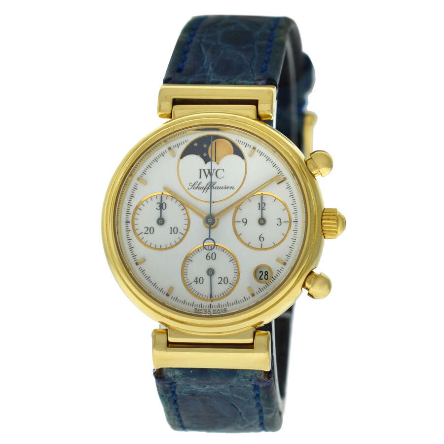 IWC Pre-owned IWC DaVinci Chronograph Quartz White Dial Ladies Watch ...