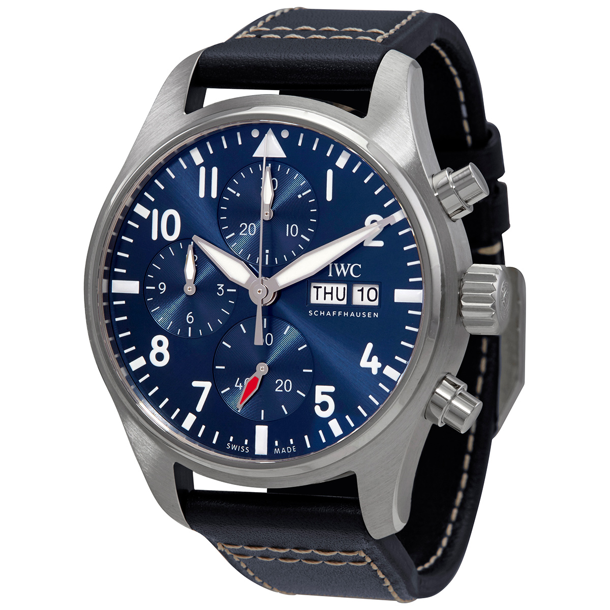IWC Pre-owned IWC Pilot Chronograph Blue Dial Men's Watch IW388101 ...