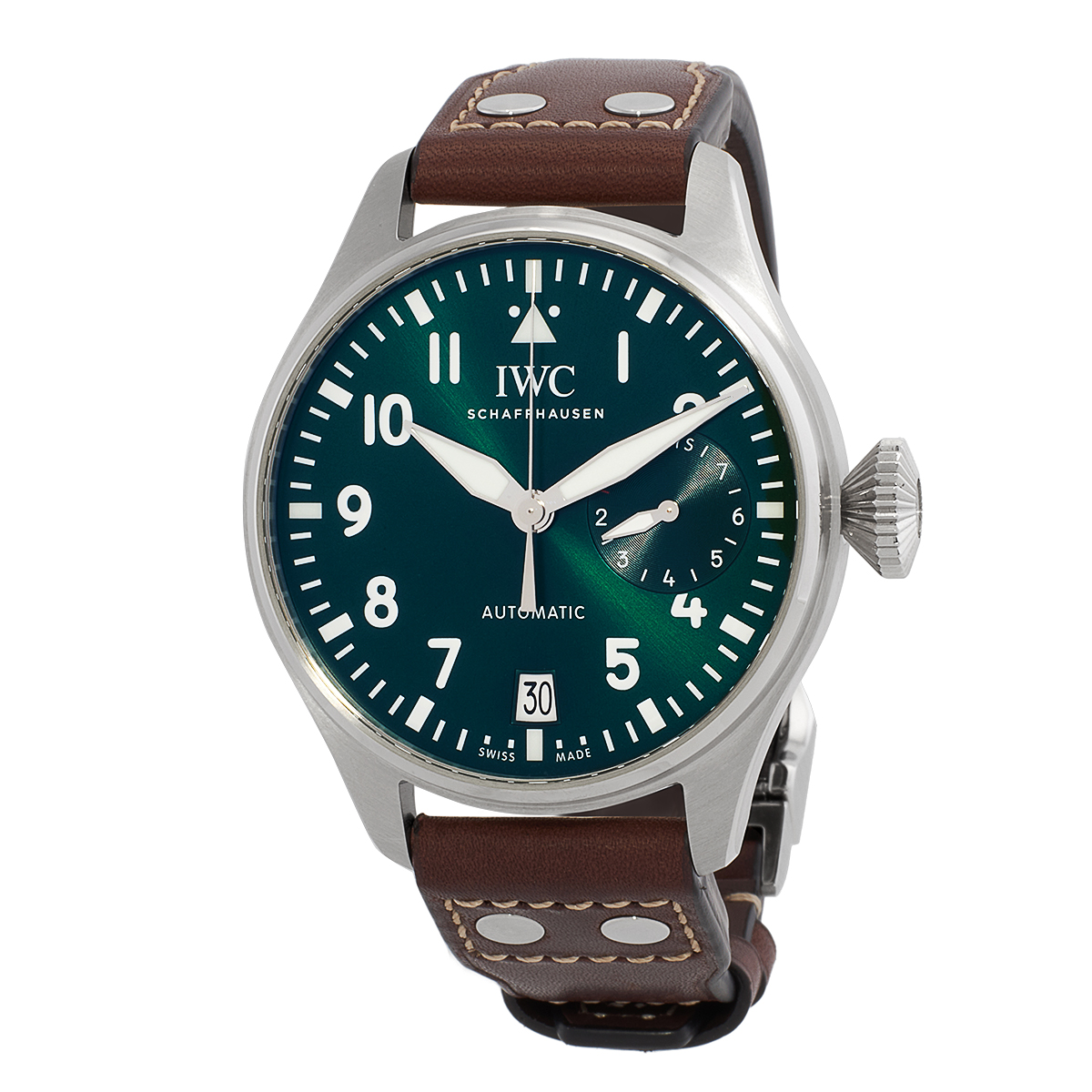 IWC Pre-owned IWC Pilot Green Dial Men's Watch IW501015 - Pre-Owned ...