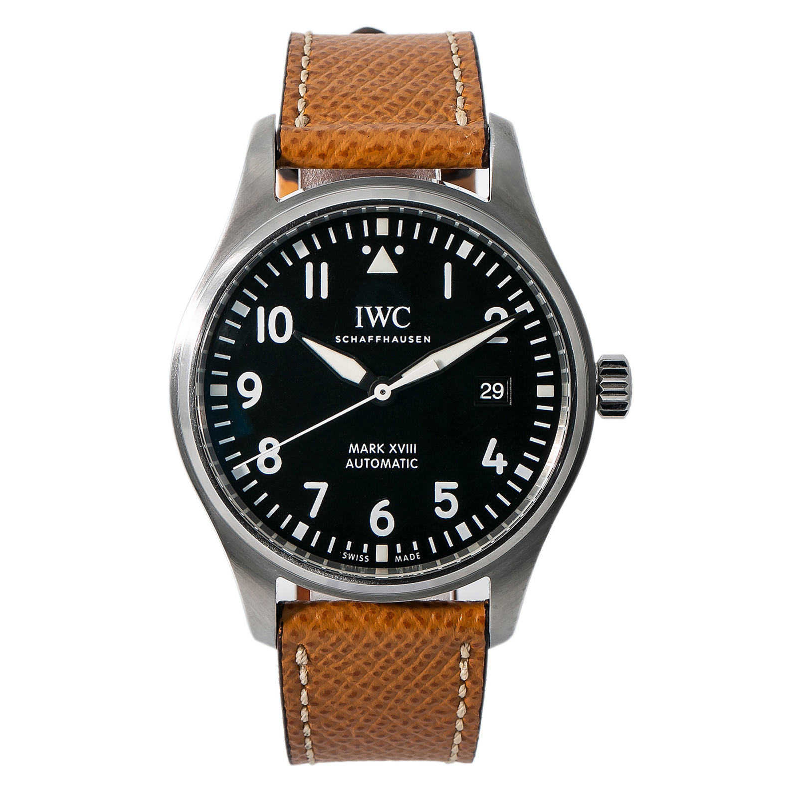 IWC Pre-owned IWC Pilot's Mark XVIII Automatic Black Dial Men's Watch ...
