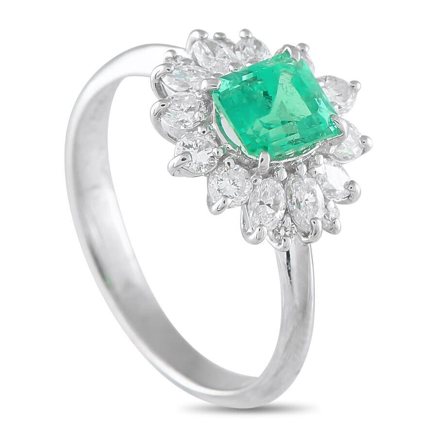 Lb Exclusive Pre-Owned LB Exclusive Platinum 0.50ct Diamond and Emerald Ring MF08 073025 MF08 ...