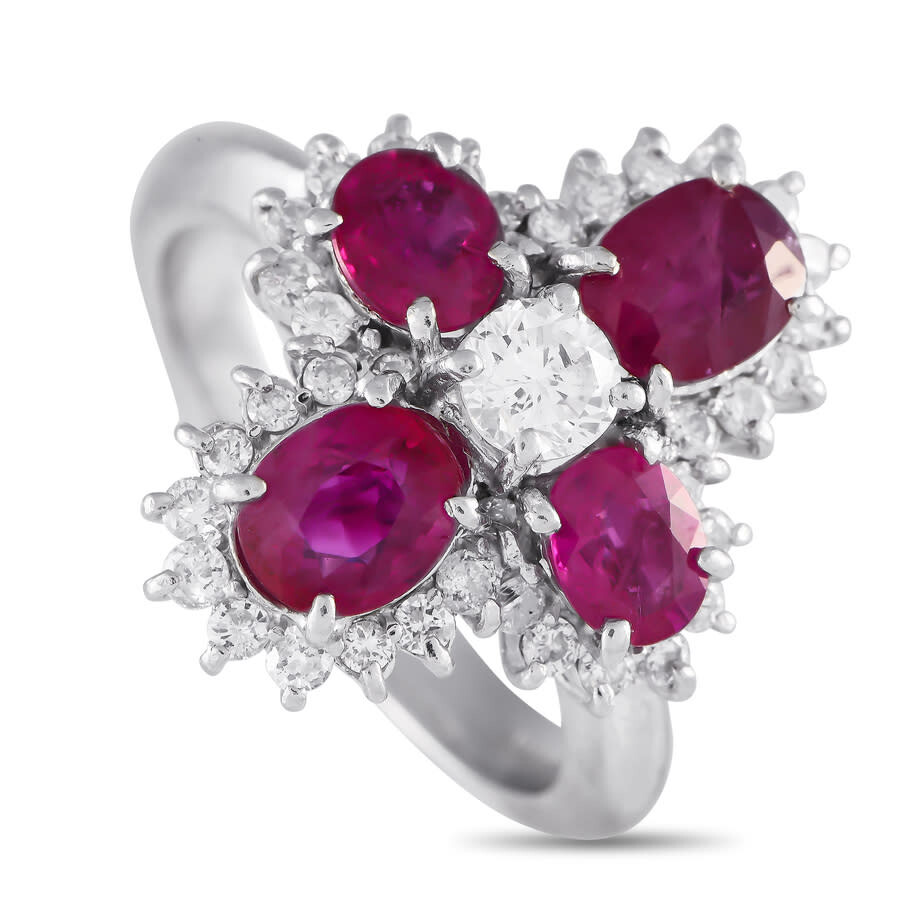 Lb Exclusive Pre-Owned LB Exclusive Platinum 0.70ct Diamond and Ruby ...