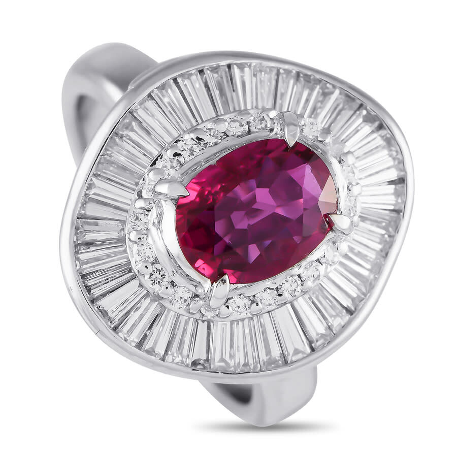 Lb Exclusive Pre-Owned LB Exclusive Platinum 0.97ct Diamond and Ruby ...