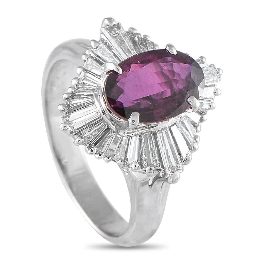Lb Exclusive Pre-Owned LB Exclusive Platinum 1.26ct Diamond and Purple Sapphire Ring MF05 073025 ...