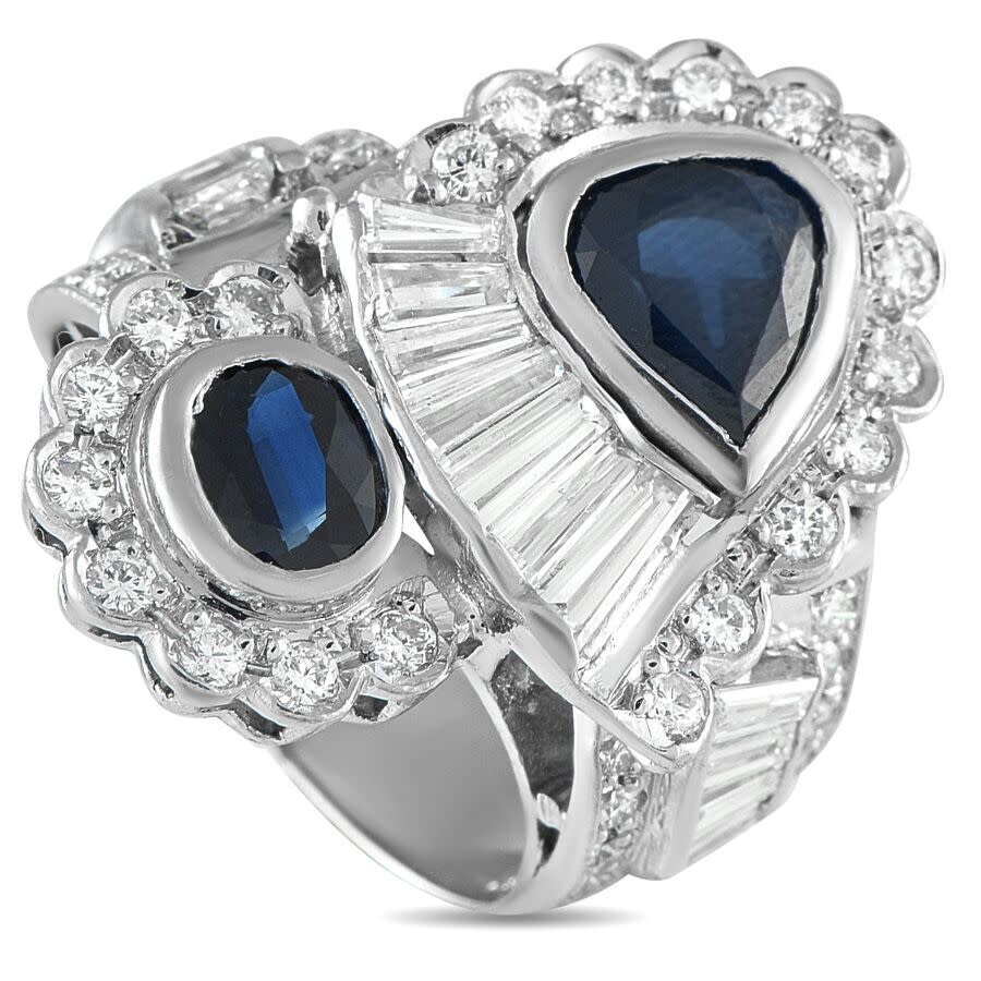 Lb Exclusive Pre-Owned LB Exclusive Platinum 2.81 ct Diamond and 2.93 ct Sapphire Ring MF24 ...