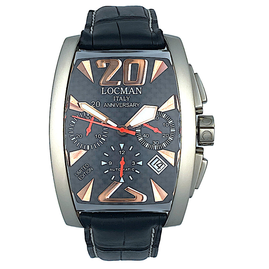 Locman Pre-owned Locman Panorama Chronograph Automatic Black Dial Men's ...