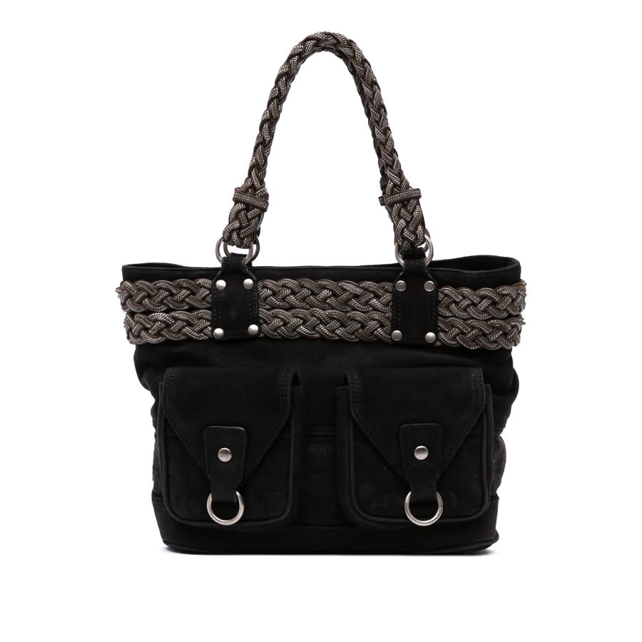 Loewe Pre-owned Loewe Suede Braided Chain Pocket Tote Ladies 50509 ...