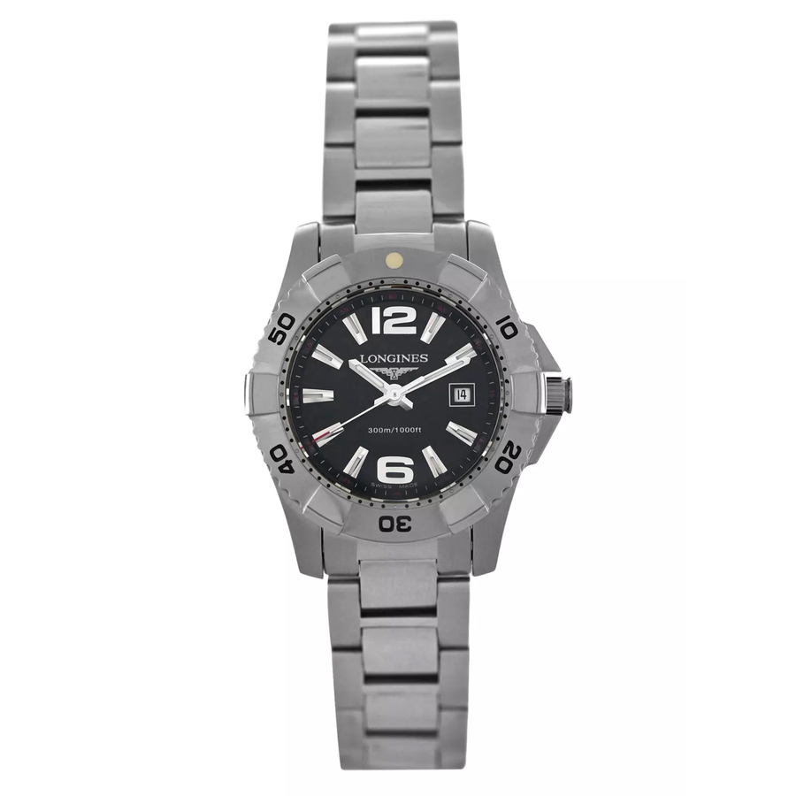 Longines Pre-owned Longines Hydro Conquest Quartz Black Dial Ladies ...