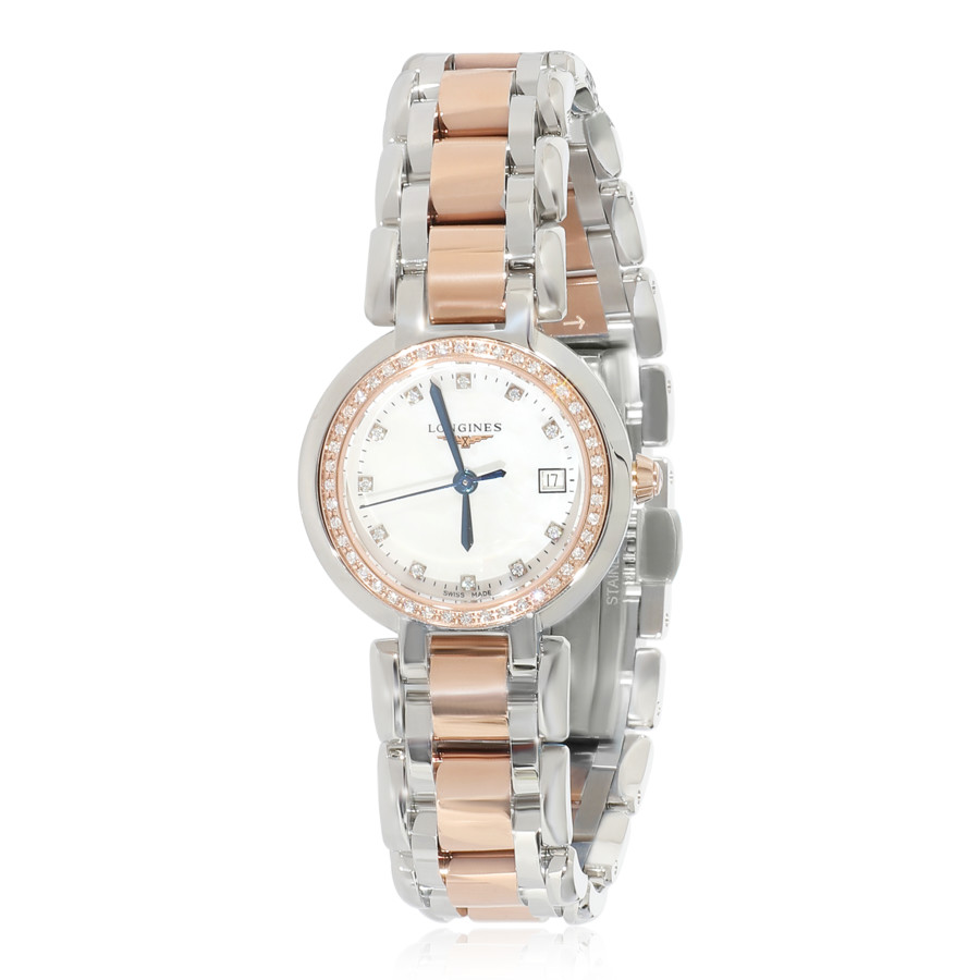Longines Pre-owned Longines Primaluna Diamond Mother of Pearl Dial ...