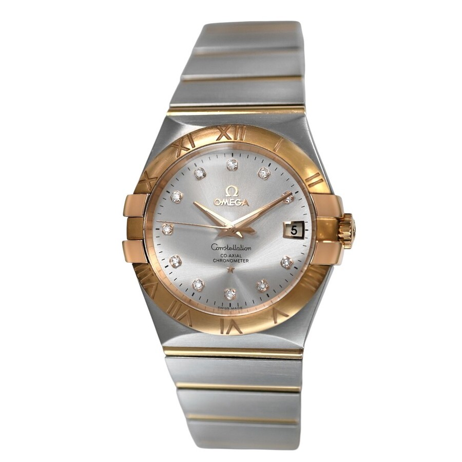 Omega Pre-owned Omega Constellation Automatic Diamond Silver Dial Men's ...