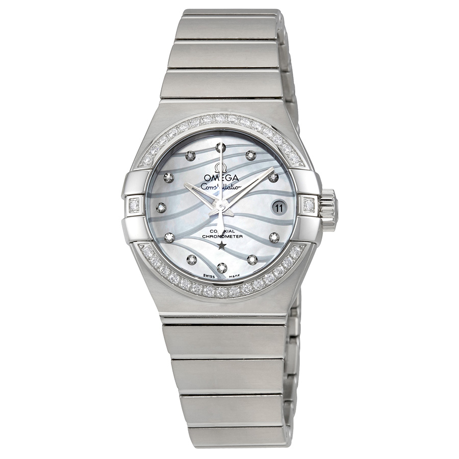 Omega Pre-owned Omega Constellation Co-Axial Diamond White Mother of ...